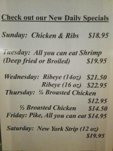 Specials - Country Heights Supper Club & Motel